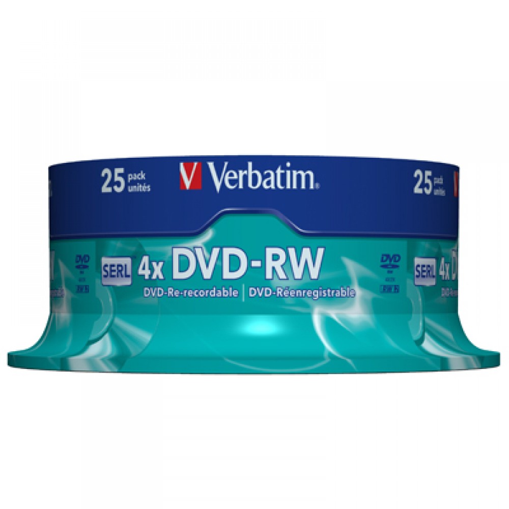 Verbatim DVD-RW 4.7 GB 4x imprimée 25 pièces