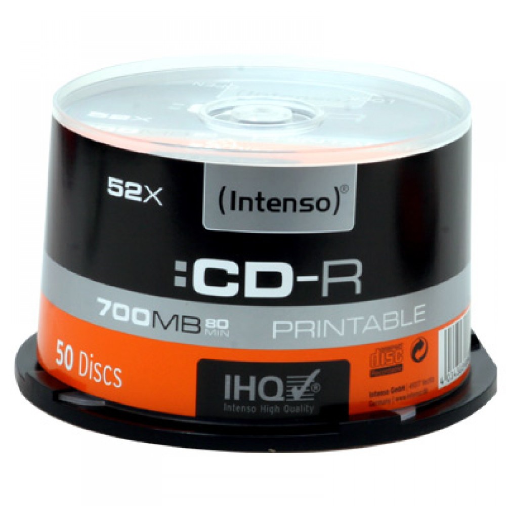 Intenso CD-R 700 MB 52x imprimable 50 pièces