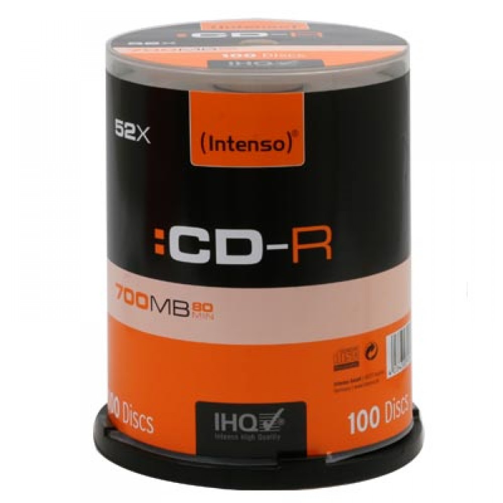 Intenso CD-R 700 MB 52x imprimée 100 pièces en Cakebox