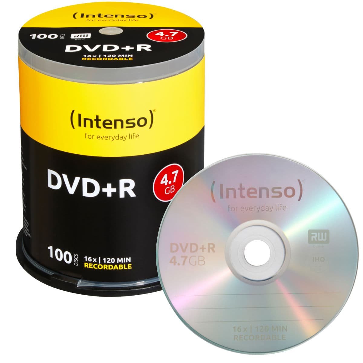 Intenso DVD+R 4.7 GB 16x imprimée 100 pièces