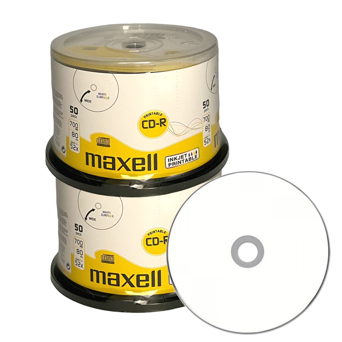 CD-R imprimable 700 MB - 52x |100 pièces| Maxell