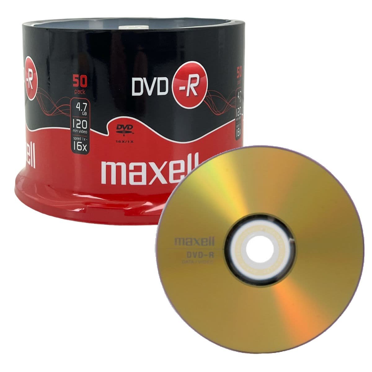 Maxell DVD-R 4,7 Go étiqueté - 16x| 50 pièces dans une