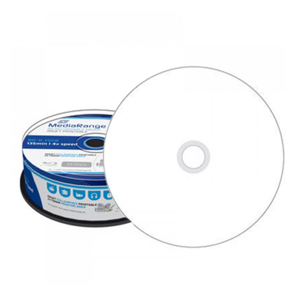 MediaRange Blu-Ray BD-R 25 GB entièrement imprimable - 4x - 25 pièces ...