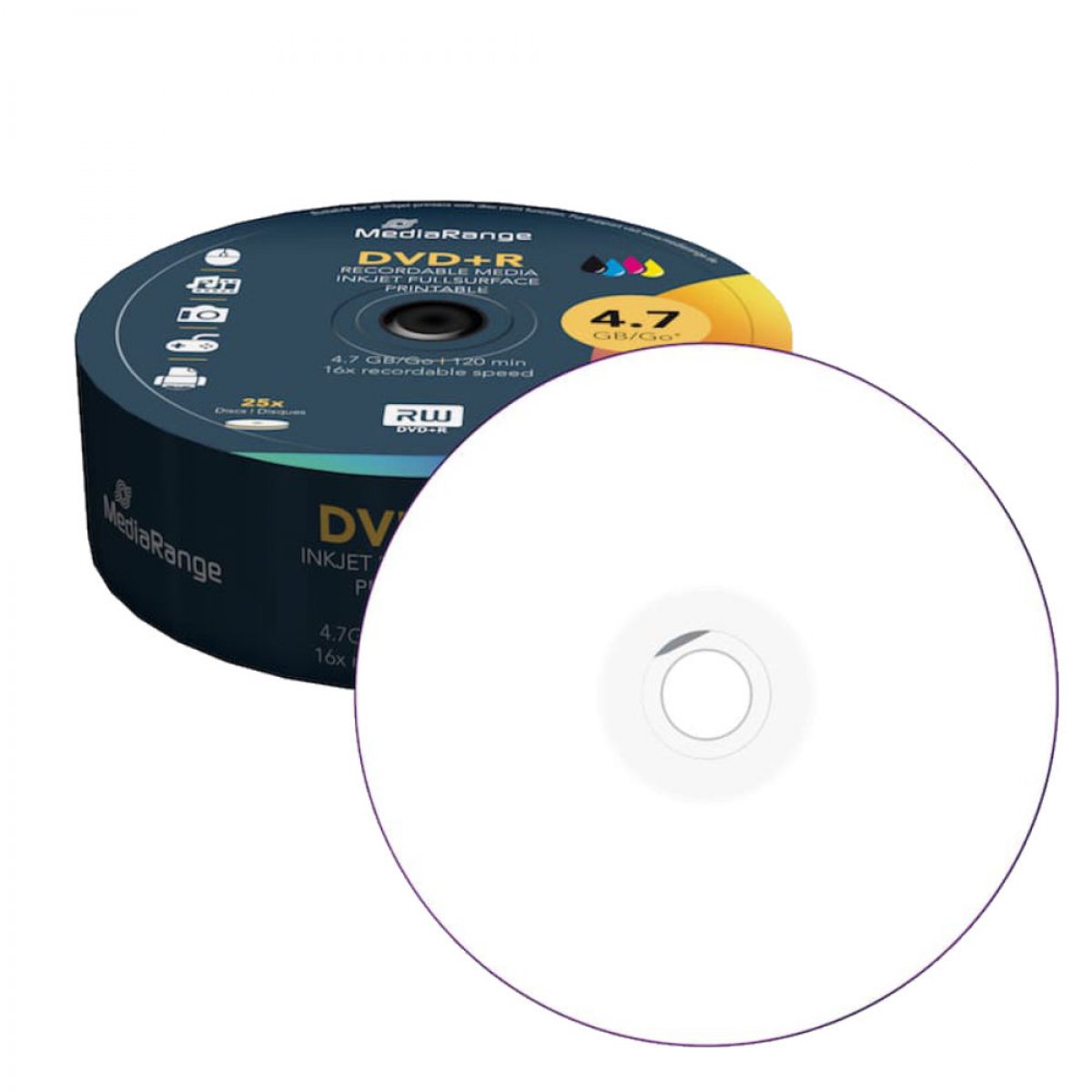 MediaRange DVD+R 4.7 GB 16x imprimable 25 pièces