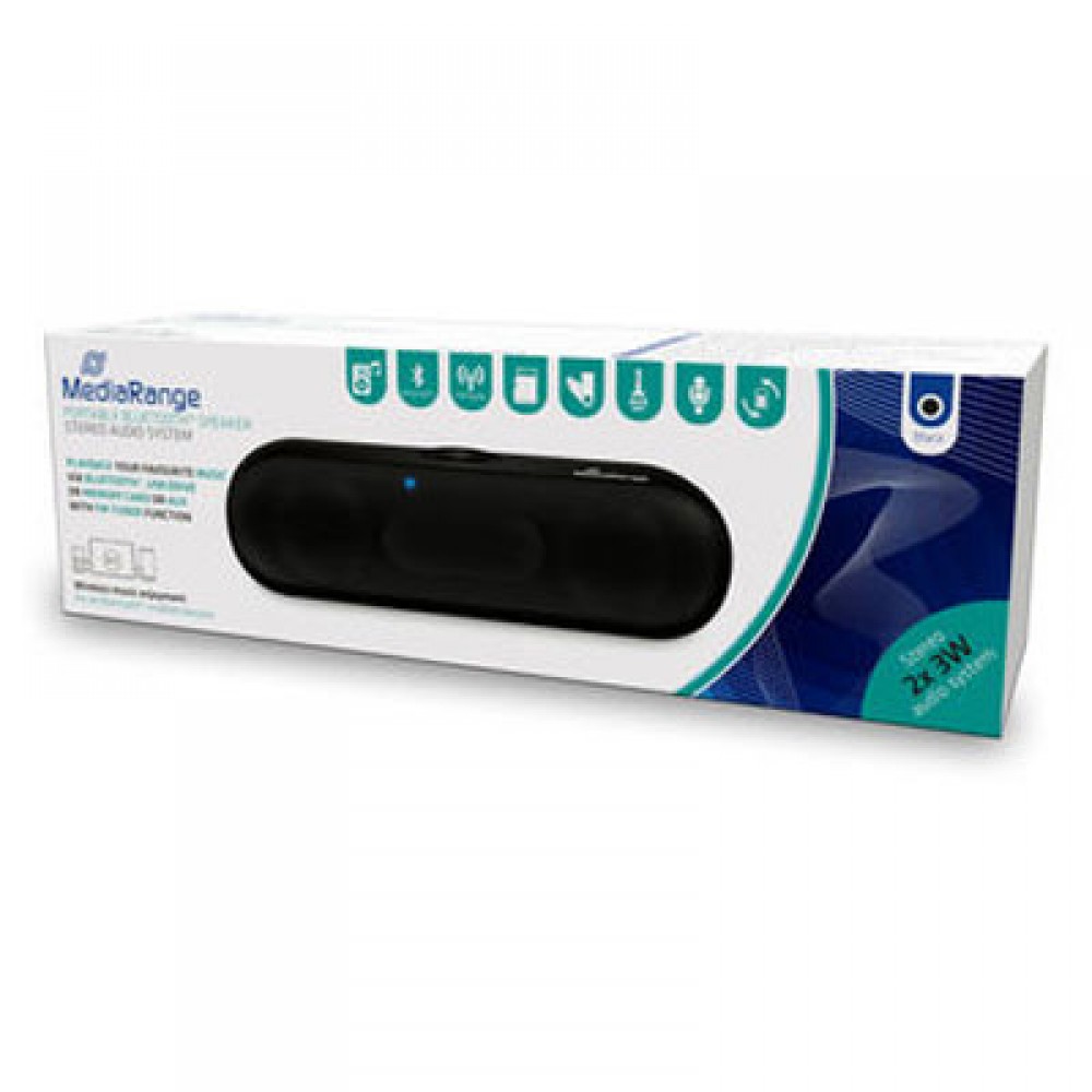 MediaRange Portable Bluetooth stereo haut-parleur - noir -->