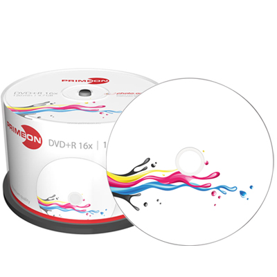 PRIMEON DVD+R 4.7 GB voll bedruckbar photo-on-disc - 16x - 50 Stück in Cakebox -->