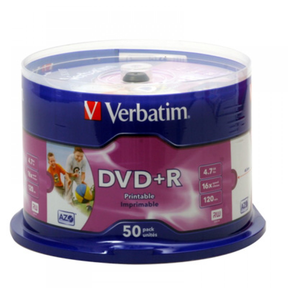 Verbatim DVD+R 4.7 GB 16x imprimable 50 pièces
