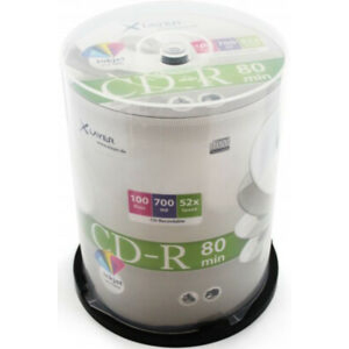 XLayer CD-R 700 MB - 52x entièrement imprimable - 100 pièces Cake Box -->